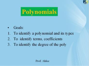 Polynomials presentation | free to download
