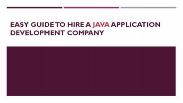 Java Web Development Services presentation | free to download