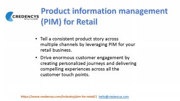 PPT – Product information management (PIM) for Retail PowerPoint ...