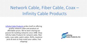 PPT – Network Cable, Fiber Cable, Coax PowerPoint presentation | free ...