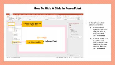 PPT – How To Hide A Slide In PowerPoint PowerPoint presentation | free ...