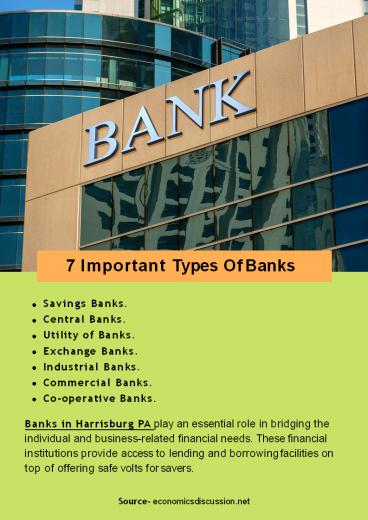 PPT – 7 Important Types Of Banks PowerPoint presentation | free to ...