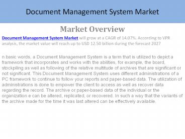 PPT – Document Management System Market PowerPoint presentation | free ...