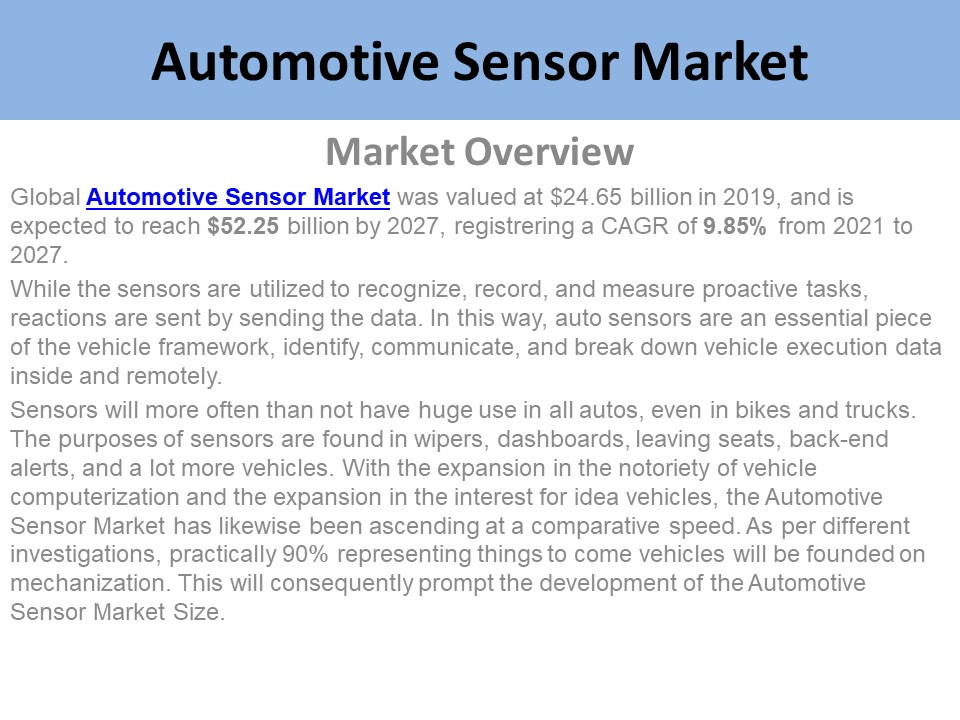 Automotive Sensor Market presentation | free to download