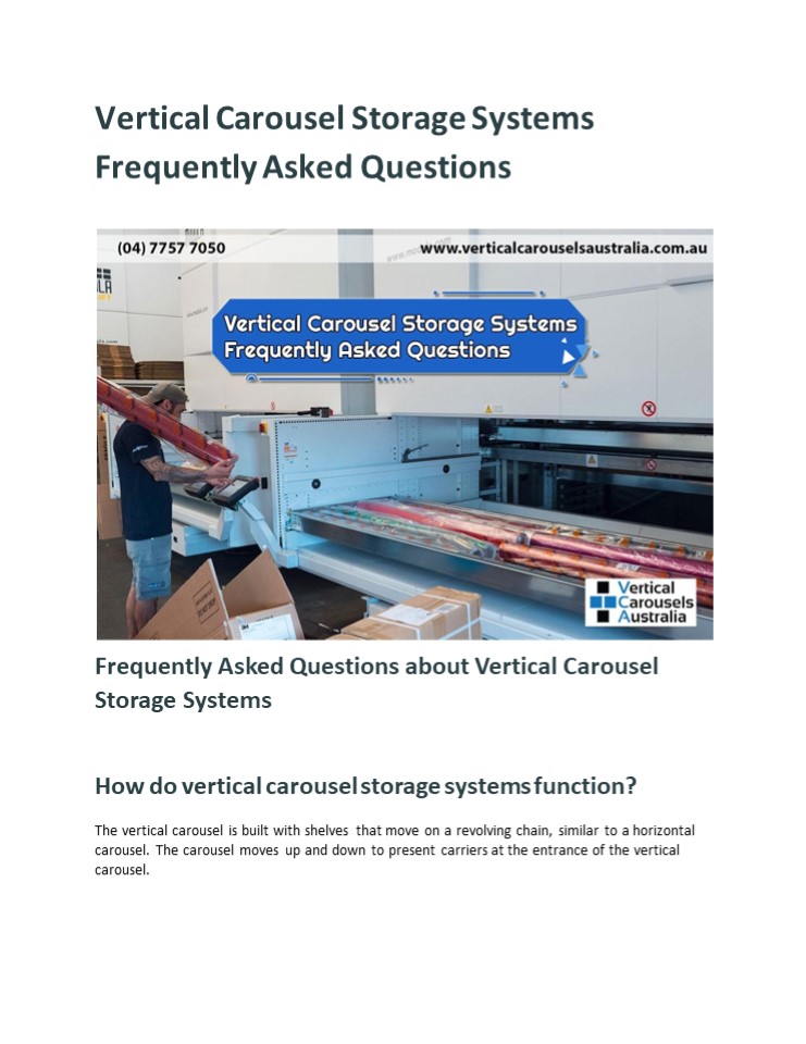 Vertical Carousel Storage Systems Frequently Asked Questions ...