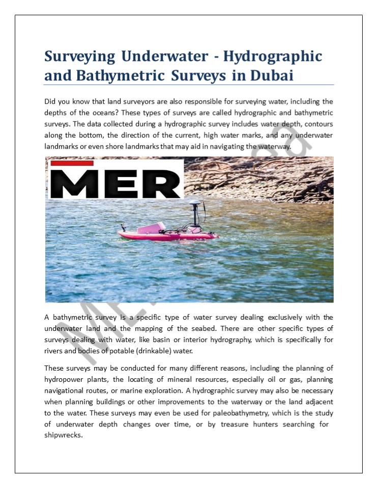 PPT – Surveying Underwater – Hydrographic and Bathymetric Surveys in Dubai PowerPoint ...