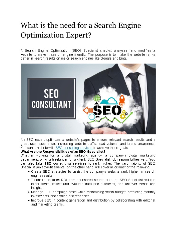 PPT – What is the need for a Search Engine Optimization Expert ...