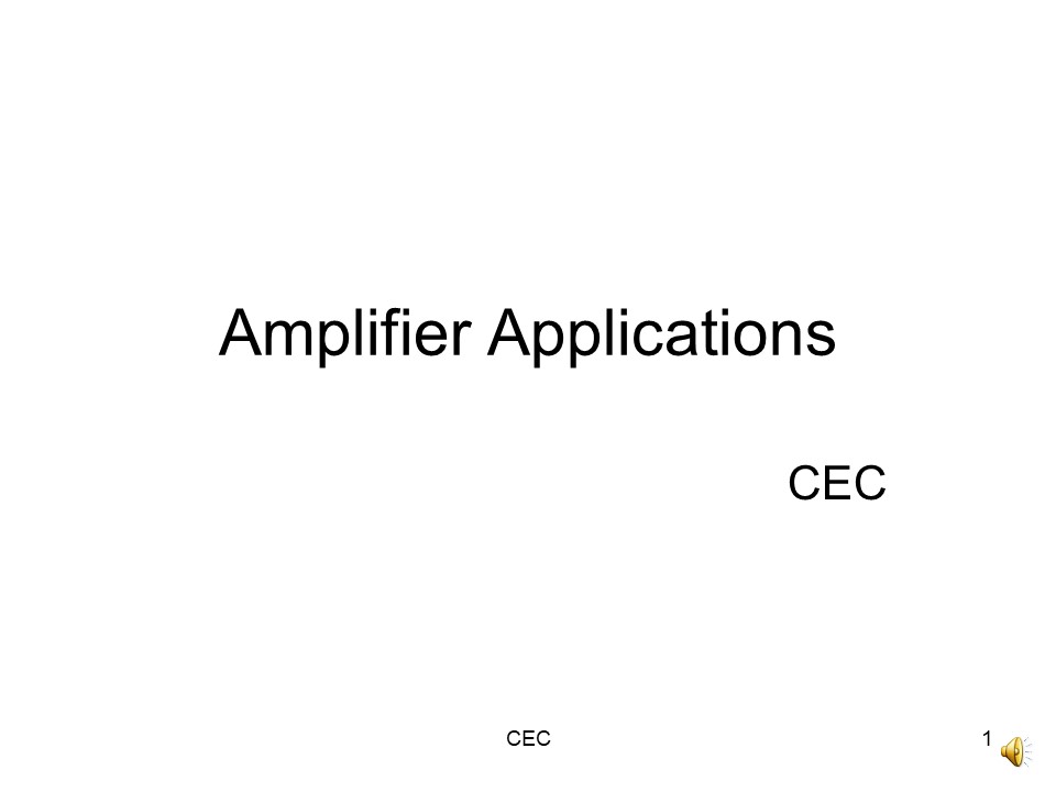 PPT – Amplifier Applications PowerPoint presentation | free to download ...