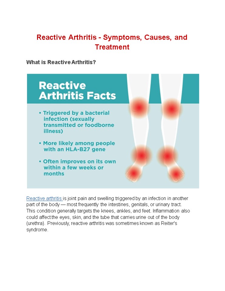 Reactive Arthritis - Symptoms, Causes, and Treatment presentation ...