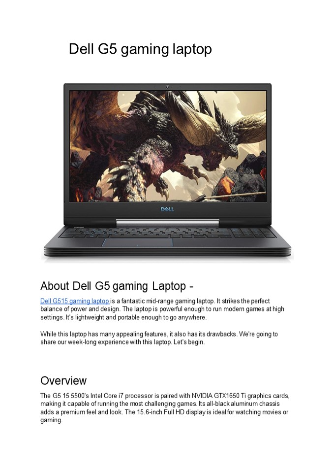 PPT – Dell 5g 15 gaming laptop PowerPoint presentation | free to ...