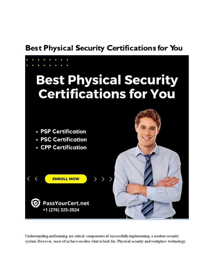 PPT – Best Physical Security Certifications for You PowerPoint ...
