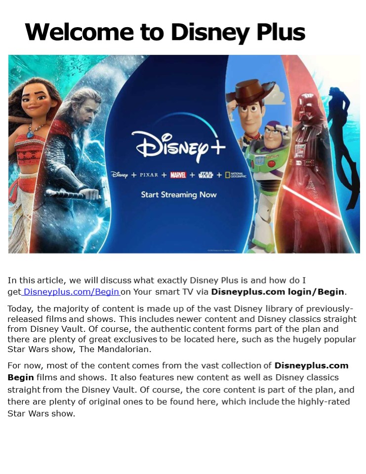 DisneyPlus Com Login Begin – Activate Disney+ presentation | free to ...