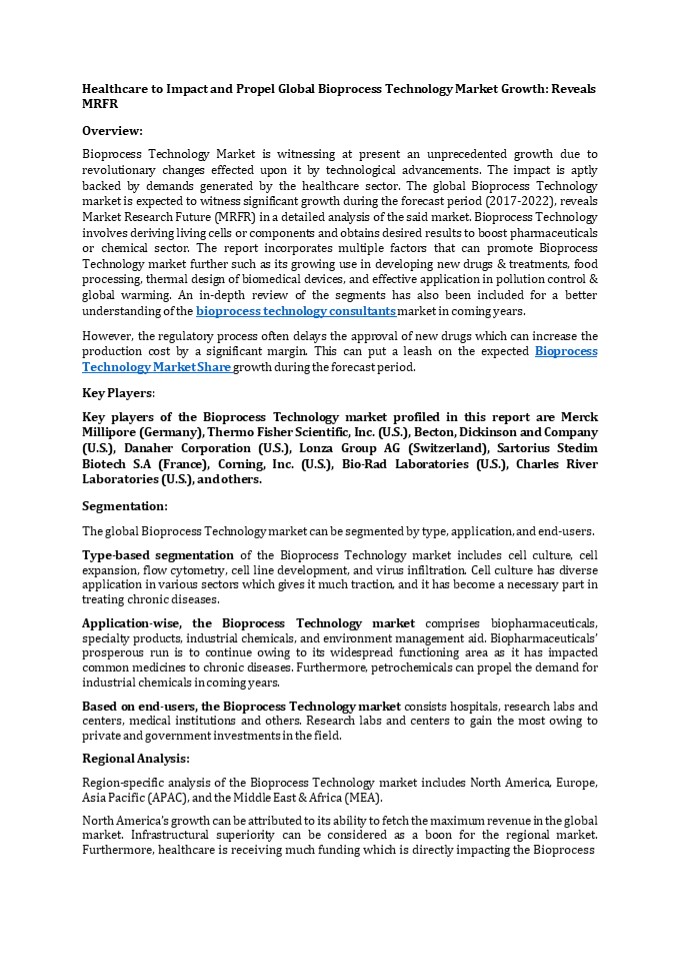 PPT – Bioprocess Technology Market Size, Share, Forecast 2022 ...