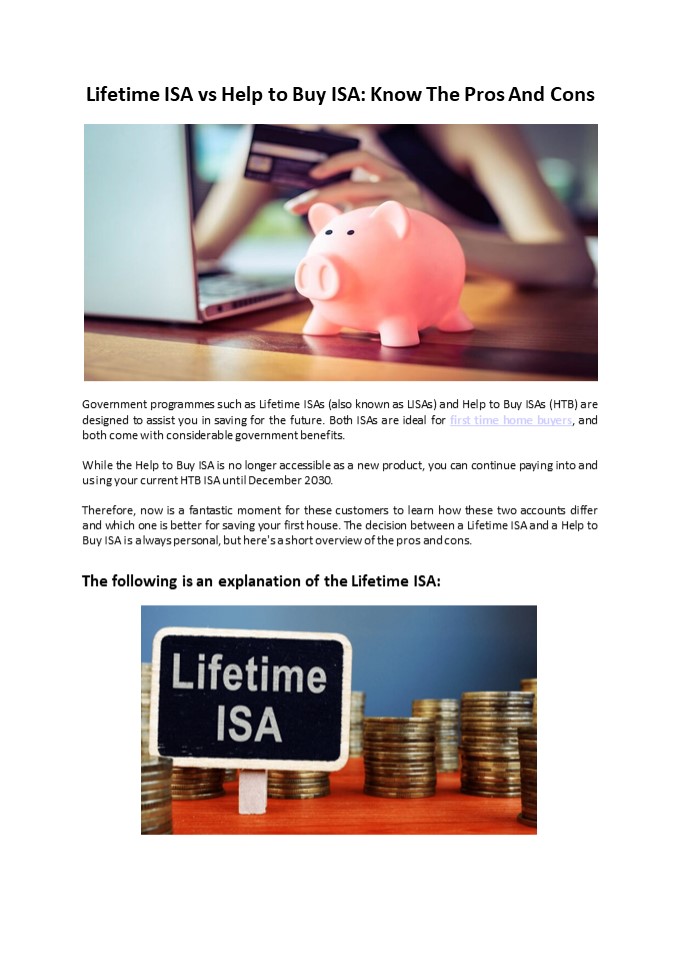 PPT – Lifetime ISA vs Help to Buy ISA - Know The Pros And Cons PowerPoint presentation | free to ...