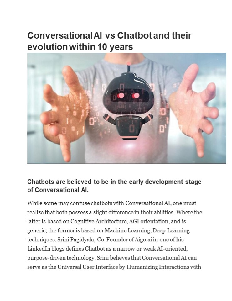 PPT – Conversational AI vs Chatbot and their evolution within 10 years ...