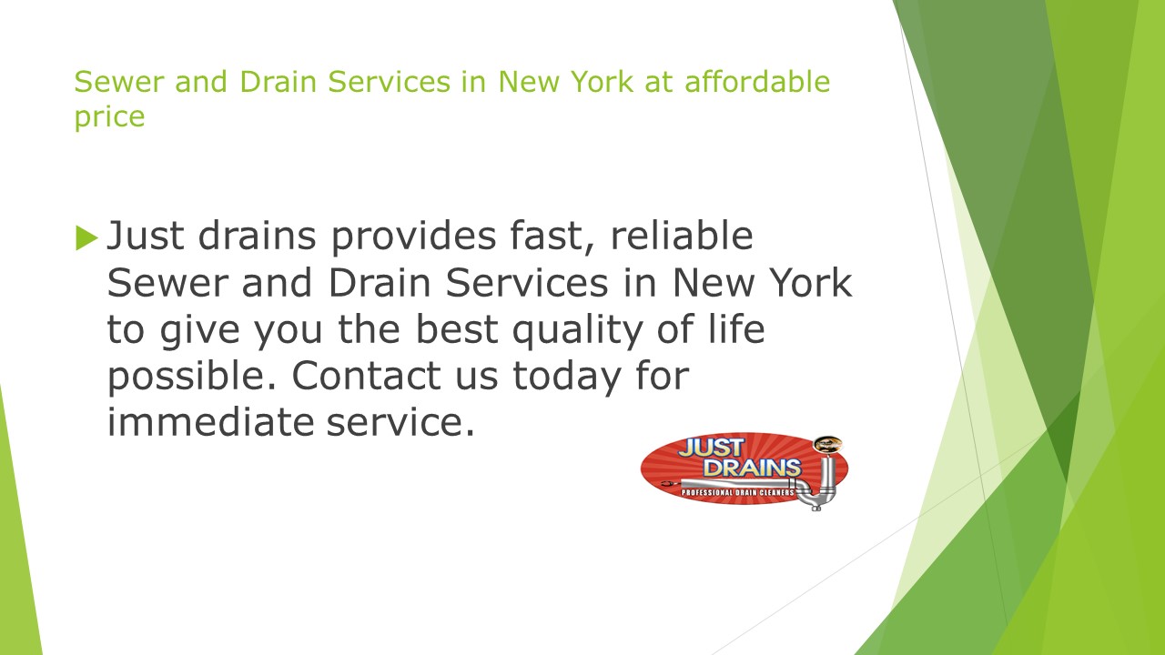 Professional Drain Cleaning Services in New York | Just Drains presentation | free to download