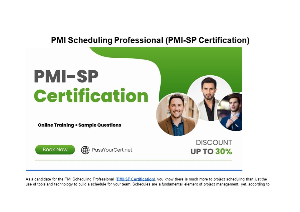 PMI Scheduling Professional (PMI-SP Certification) presentation | free ...