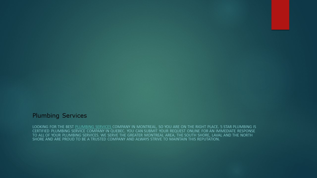 Plumbing Services presentation | free to download