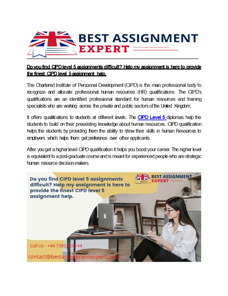 Do you find CIPD level 5 assignments difficult? Help my assignment is ...