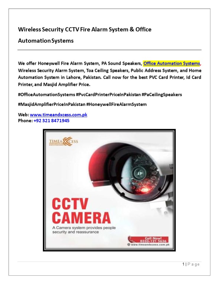 Wireless Security CCTV Fire Alarm System & Office Automation Systems ...
