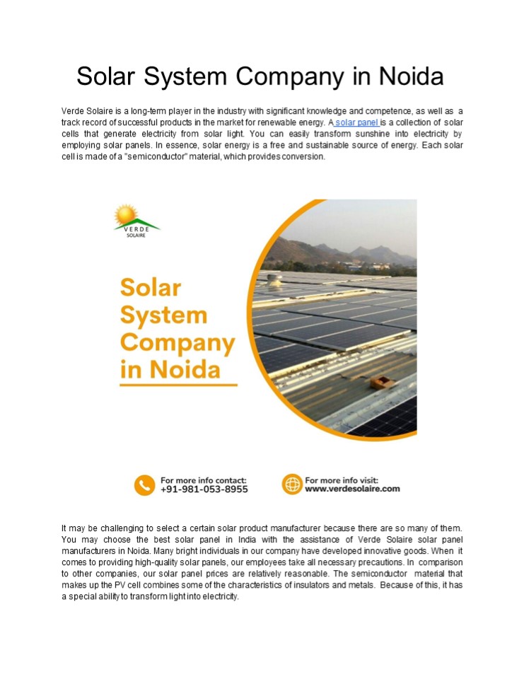 Solar System Company in Noida presentation | free to download