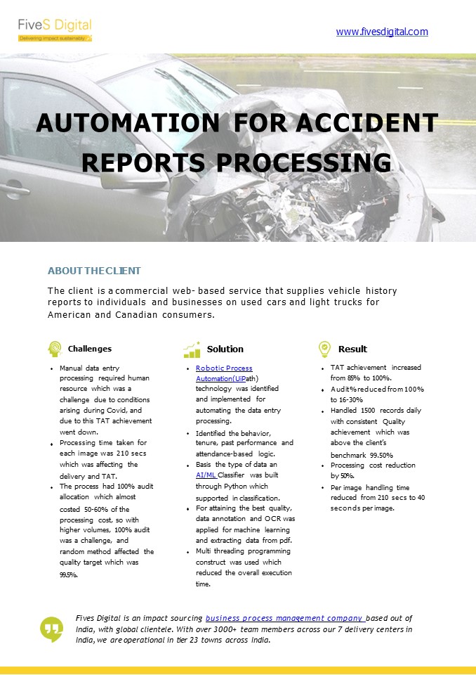 Automation for accident reports processing presentation | free to download