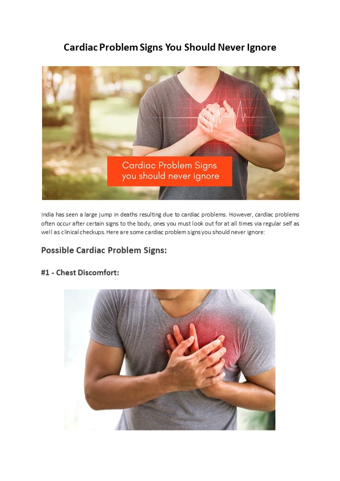 Cardiac Problem Signs You Should Never Ignore - Wellness Mantra ...