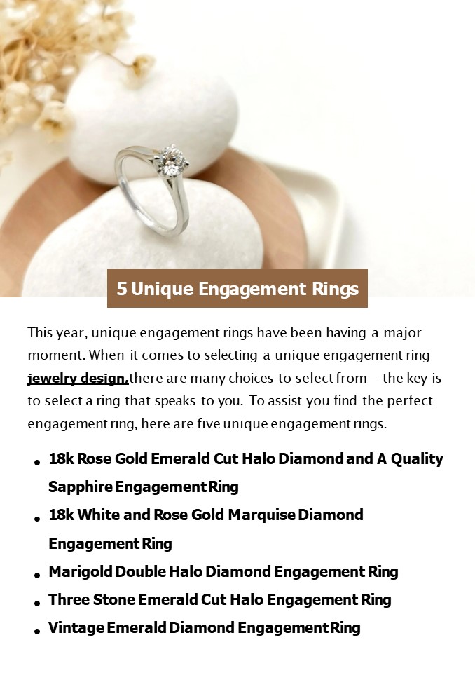 PPT – 5 Unique Engagement Rings PowerPoint presentation | free to ...