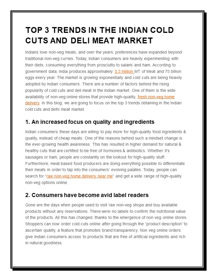 PPT – TOP 3 TRENDS IN THE INDIAN COLD CUTS AND DELI MEAT MARKET ...
