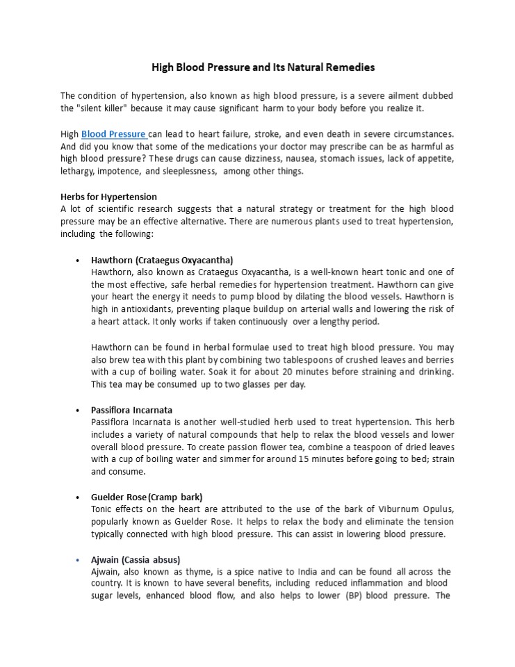 PPT – High Blood Pressure and Its Natural Remedies PowerPoint ...