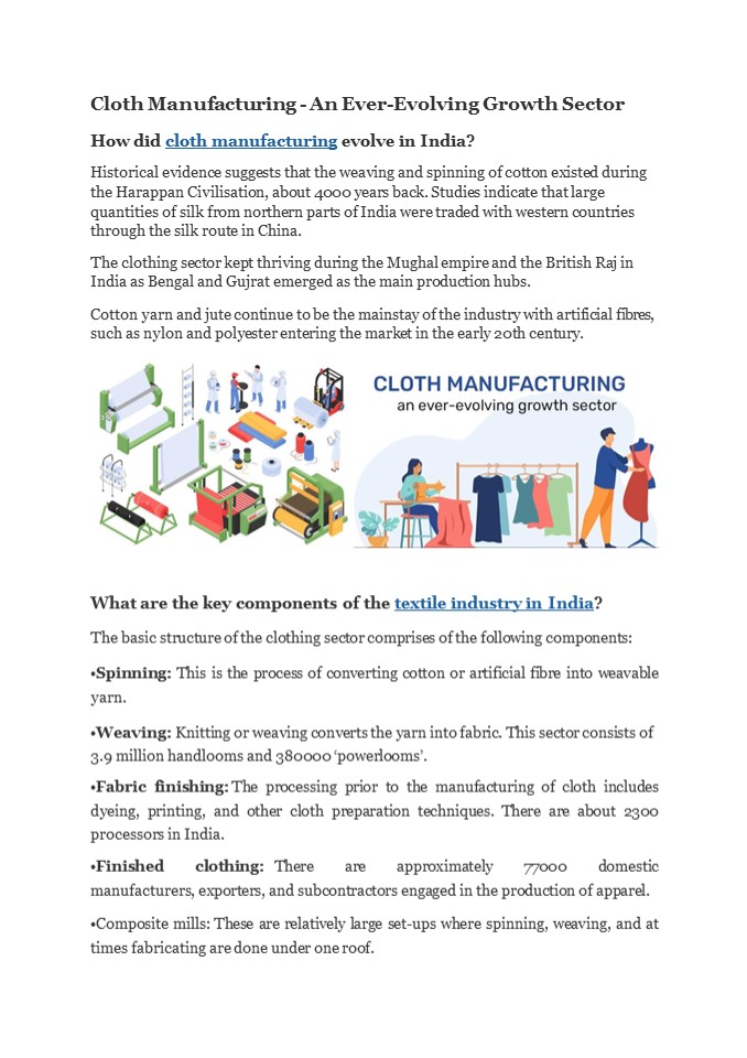 Cloth Manufacturing - An Ever-Evolving Growth Sector presentation ...