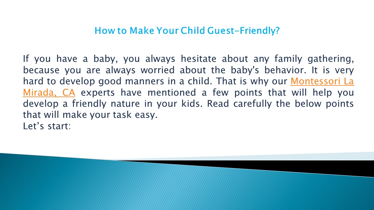 PPT – How to Make your Child Guest-Friendly? PowerPoint presentation ...