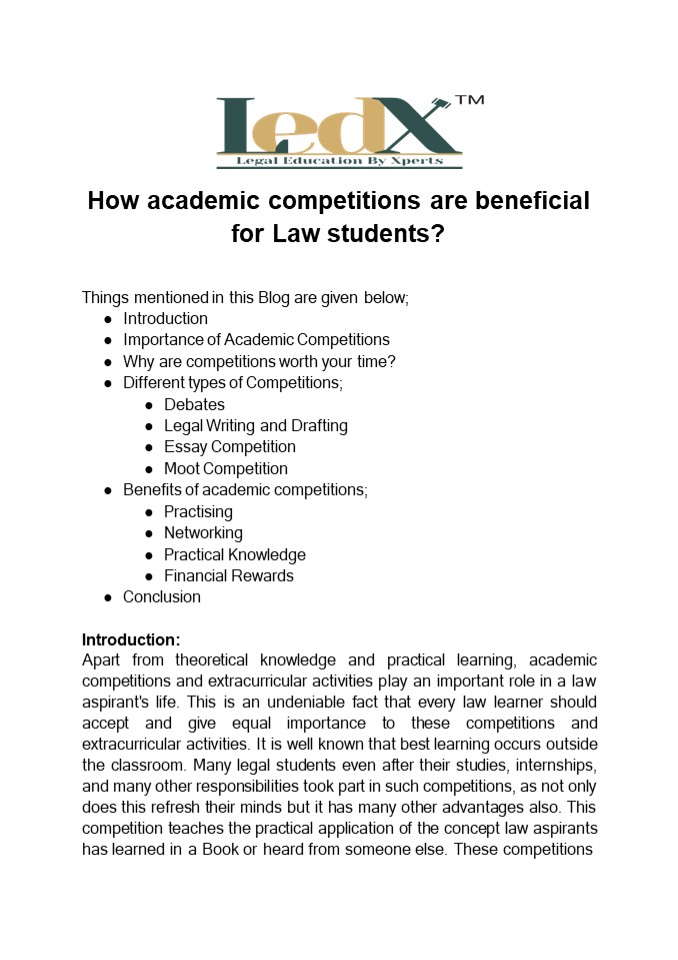 PPT – How academic competitions are beneficial for Law students ...