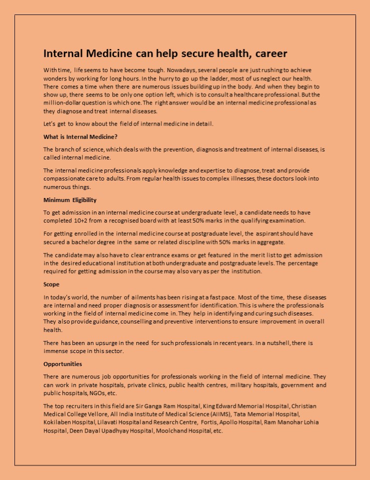 PPT – Internal Medicine can help secure health, career PowerPoint ...