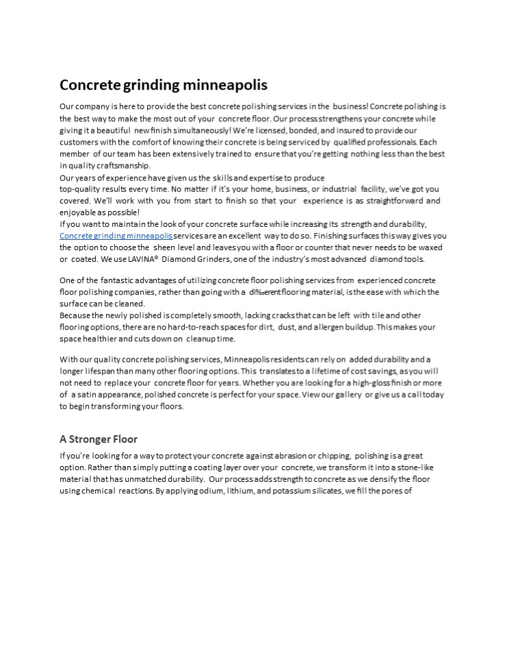 concrete grinding minneapolis presentation | free to download