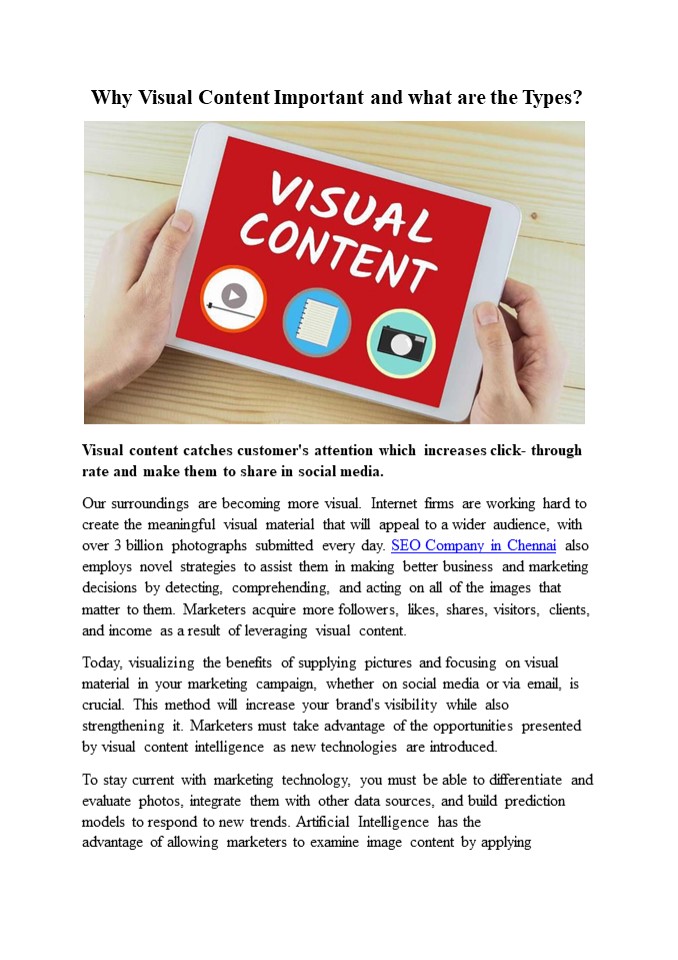 PPT – Why Visual Content Important and what are the Types? PowerPoint ...