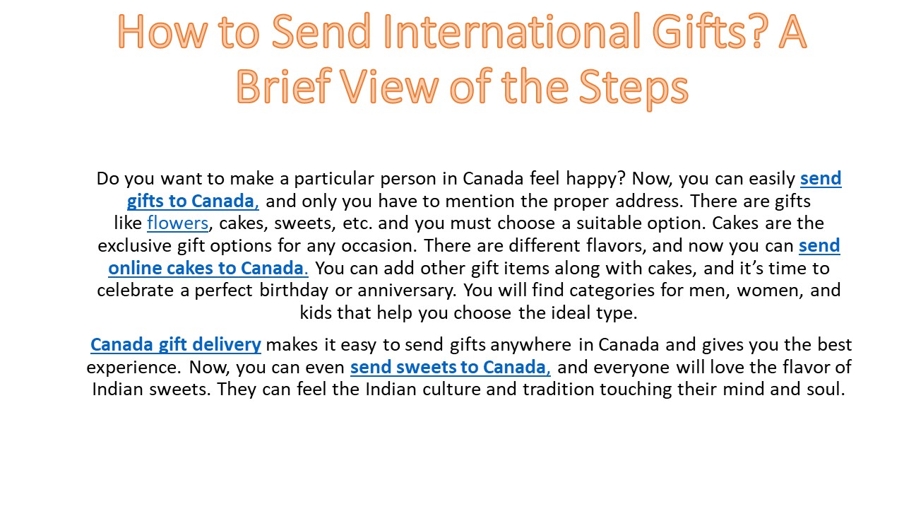 PPT – How to Send International Gifts? A Brief View of the Steps ...