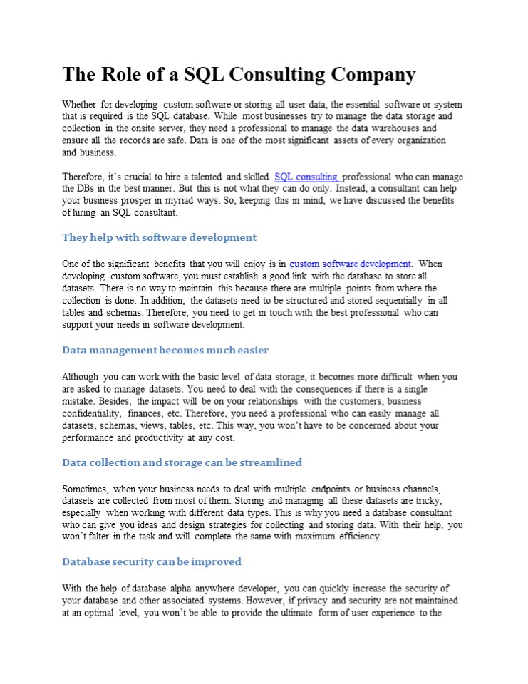 PPT – The Role of a SQL Consulting Company (1) PowerPoint presentation ...