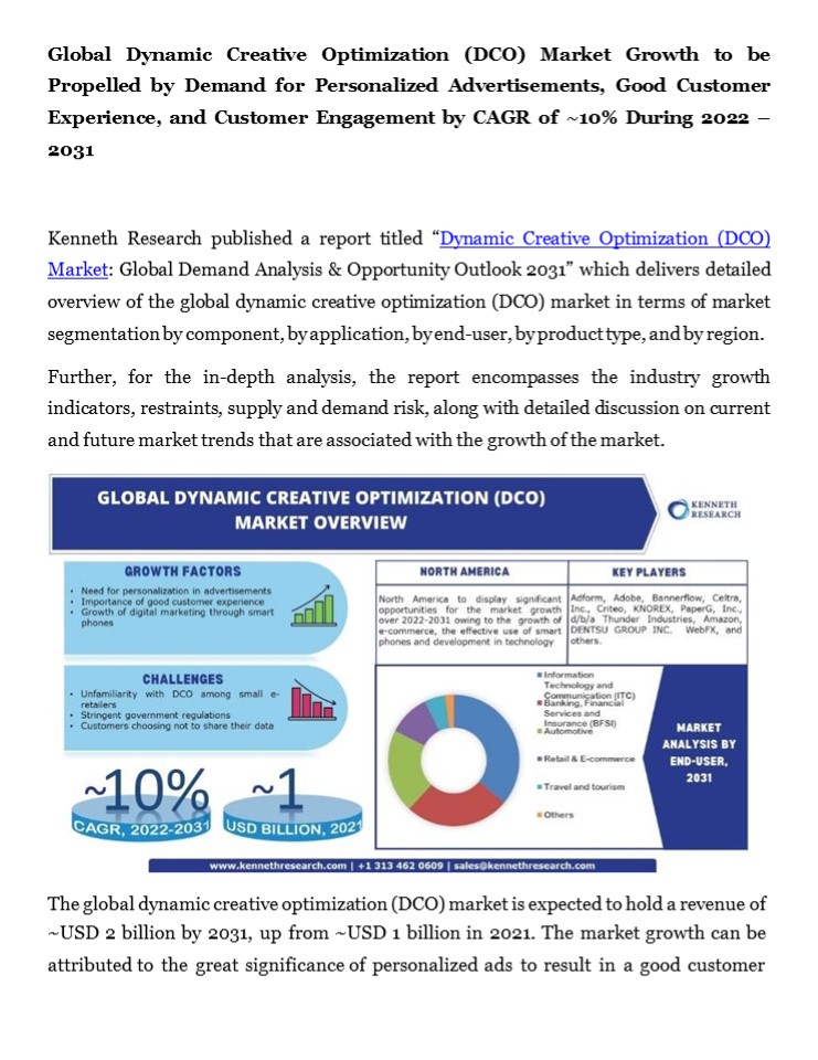 Global Dynamic Creative Optimization (DCO) Market Analysis presentation ...