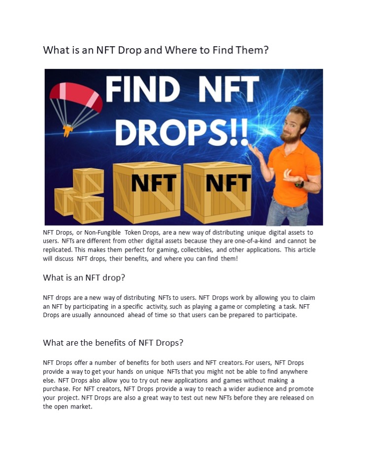 What is an NFT Drop and Where to Find Them? presentation | free to download