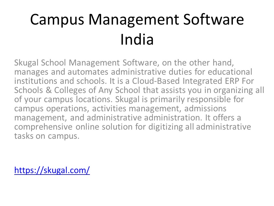 Campus Management Software India presentation | free to download