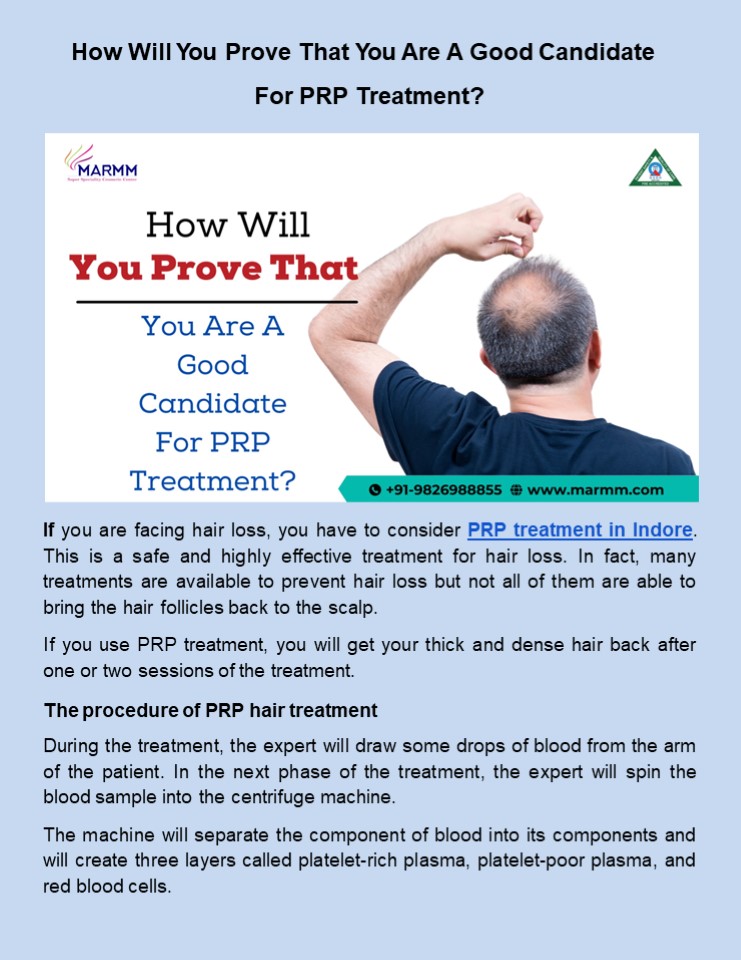 How Will You Prove That You Are A Good Candidate For PRP Treatment ...