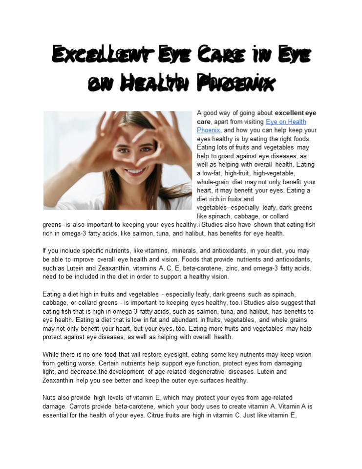 PPT – Excellent Eye Care in Eye on Health Phoenix PowerPoint ...