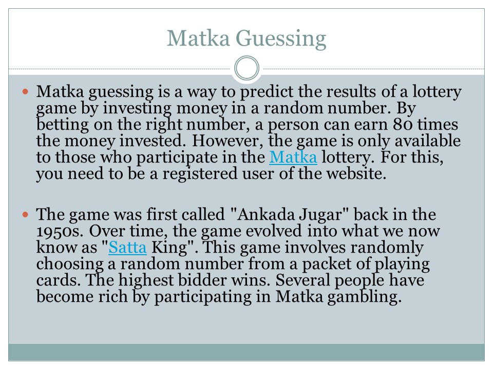 Matka Guessing presentation | free to download
