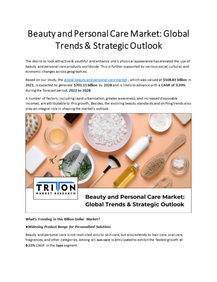 Beauty and Personal Care Market: Global Trends & Strategic Outlook ...