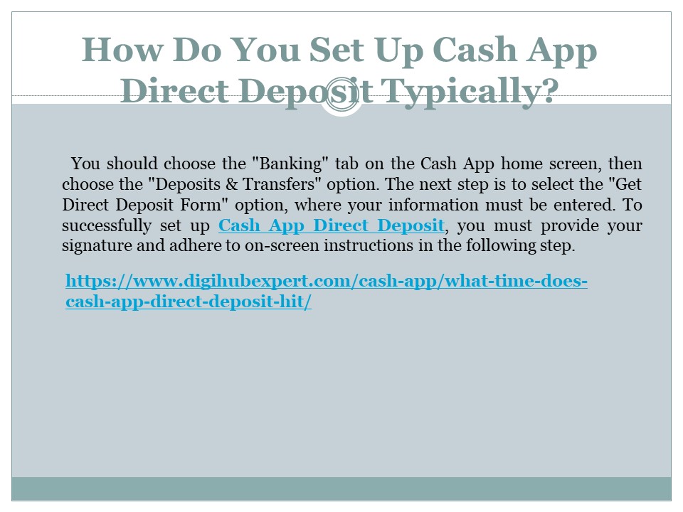 How Do You Set Up Cash App Direct Deposit Typically? presentation ...