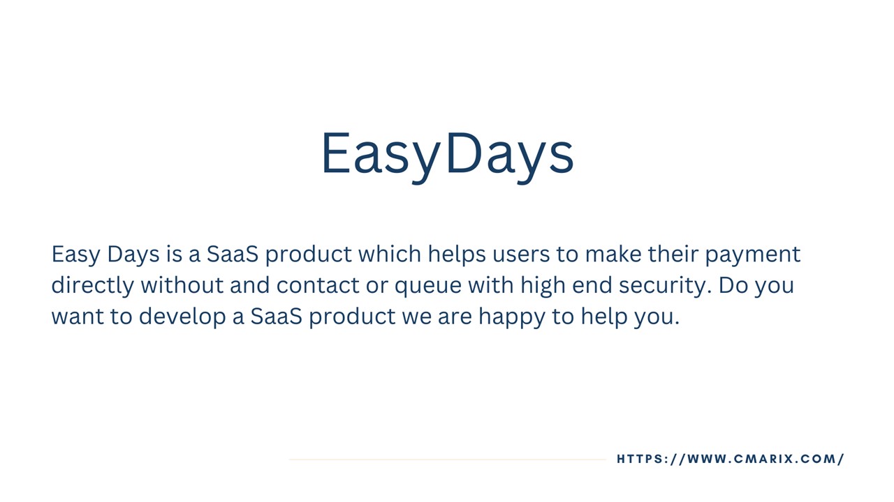 PPT – Easy Days - Contact less and Queue Less POS SaaS Product - CMARIX ...