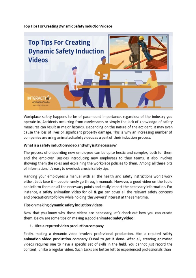 PPT – Top Tips For Creating Dynamic Safety Induction Videos PowerPoint ...