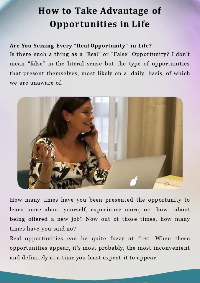 How to Take Advantage of Opportunities in Life presentation | free to ...