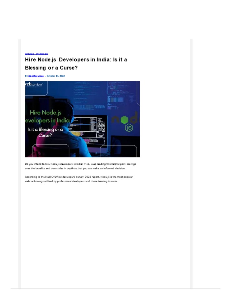 Hire Node.js Developers in India: Is it a Blessing or a Curse ...
